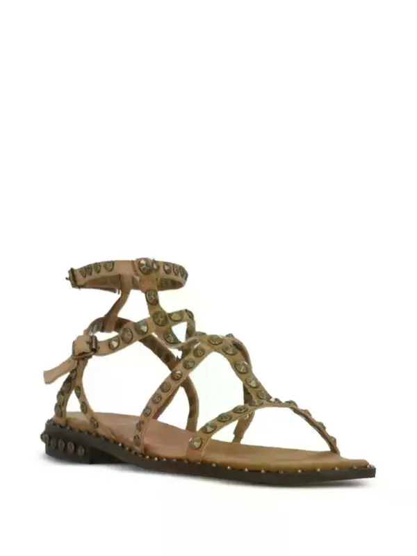 Ash Studded Leather Sandals - Brown