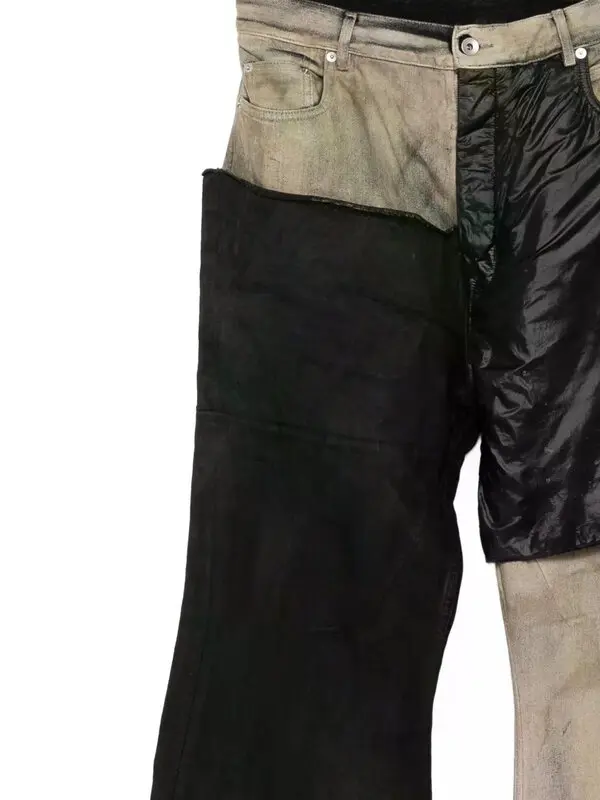 Rick Owens Panelled Faded-effect Jeans