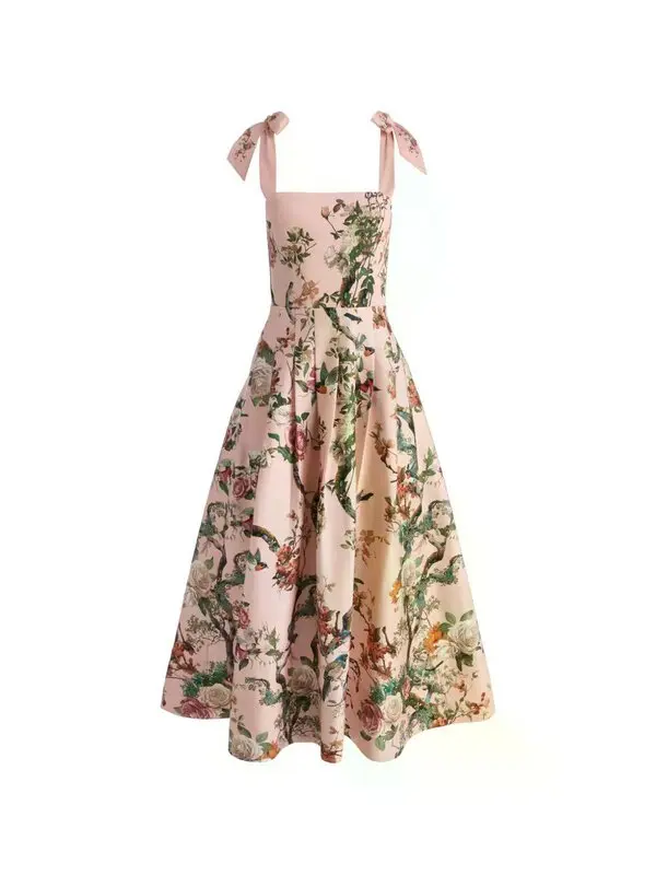 Alice + Olivia Hana Floral-pattern Midi Dress - Pink