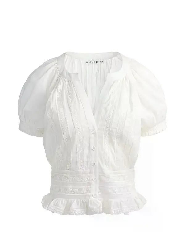 Alice + Olivia Kathryn Lace-detailed Blouse - White
