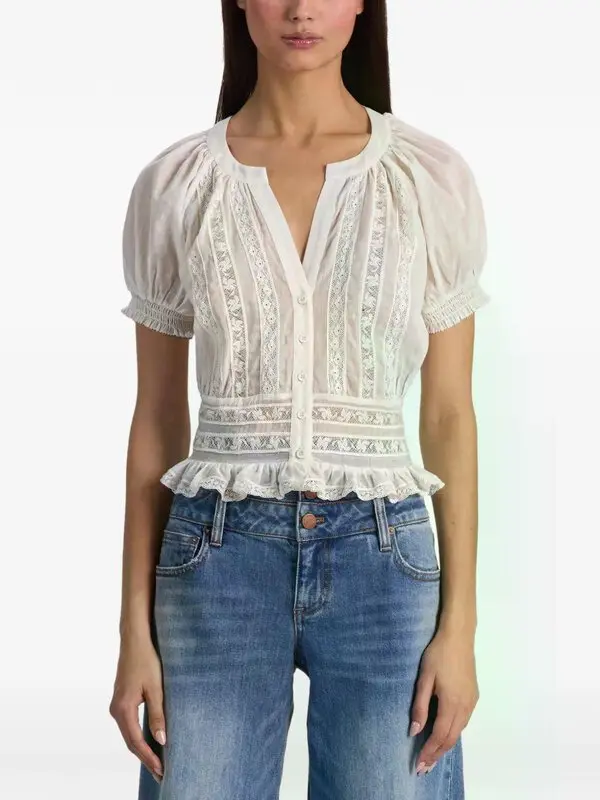 Alice + Olivia Kathryn Lace-detailed Blouse - White