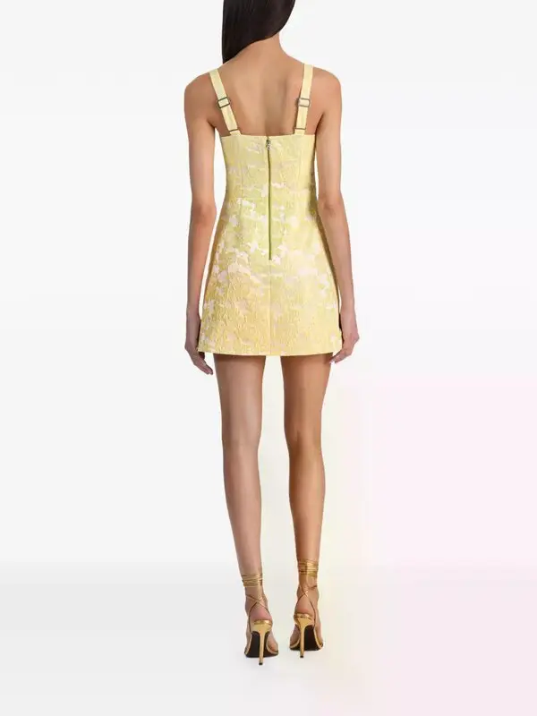 Alice + Olivia Charlotte Floral Embroidered Mini Dress - Yellow