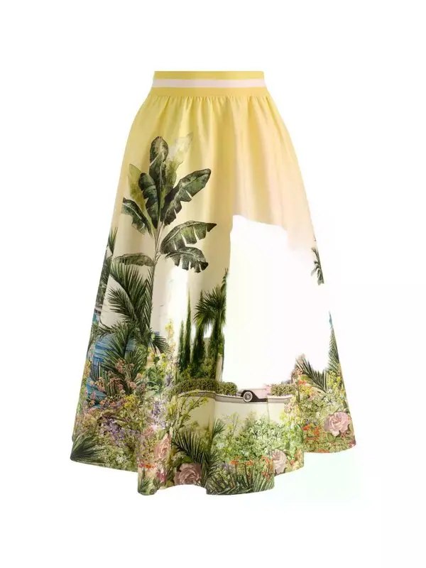 Alice + Olivia Earla Flared Skirt - Yellow