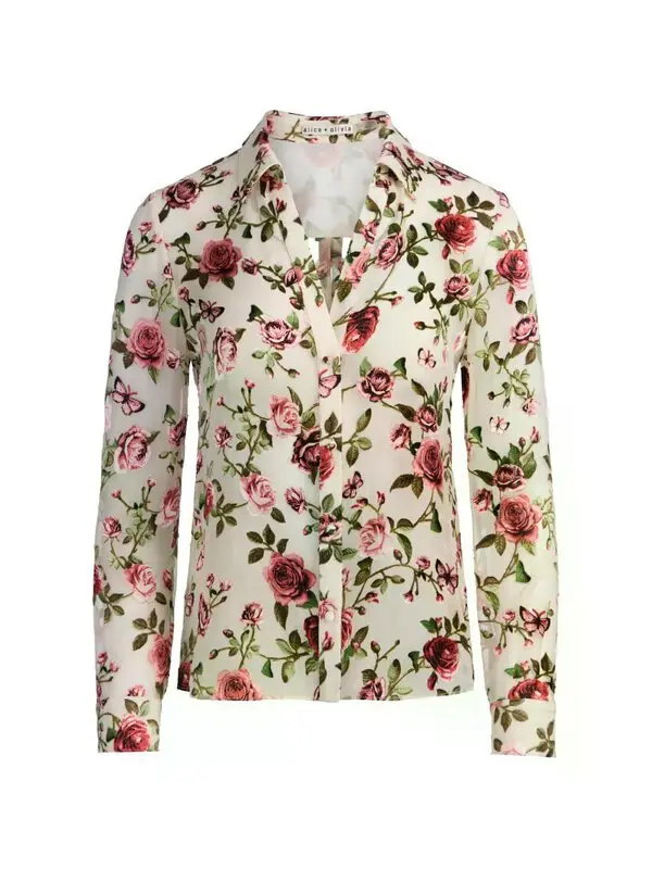 Alice + Olivia Eloise Floral-pattern Shirt - Neutrals