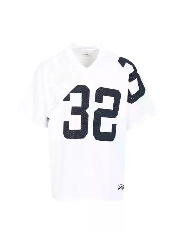 ARTE ANTWERP Mesh Number-print T-shirt - White