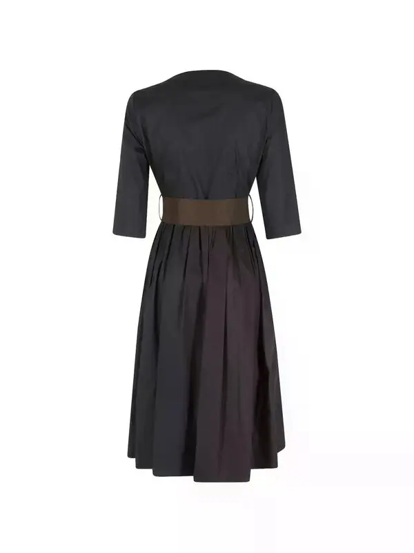 KILTIE Belted Button-front Midi Dress