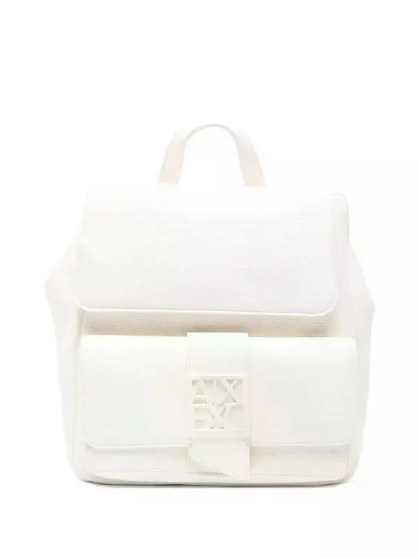 Armani Exchange Susy Pebbled Leather Backpack - White
