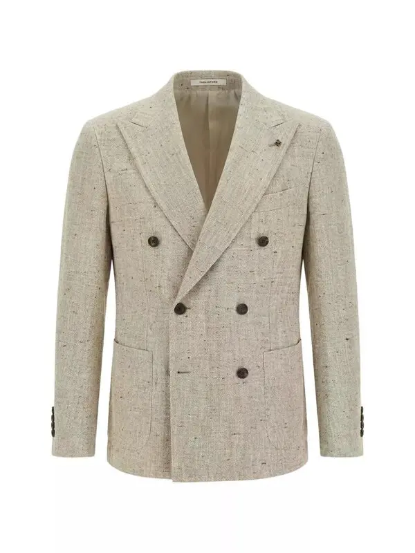 Tagliatore Revival Slub-texture Double-breasted Jacket - Neutrals