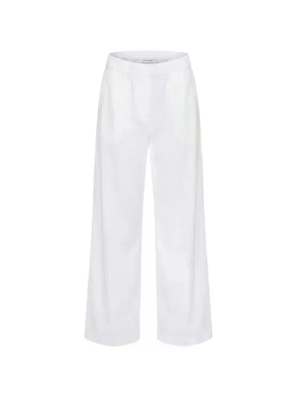 Patrizia Pepe Elasticated Wide-leg Trousers - White
