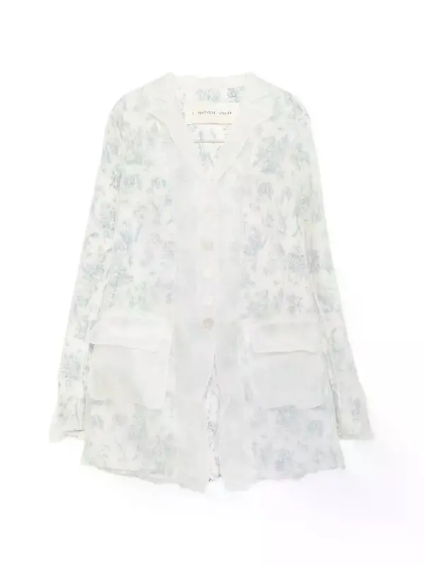 A TENTATIVE ATELIER Floral-print Sheer Jacket - White