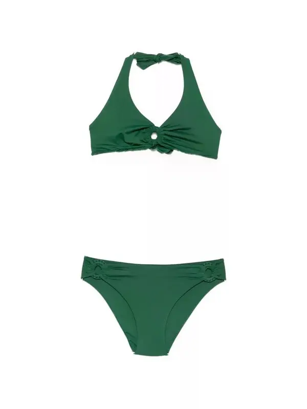 FISICO Ring-detail Halterneck Bikini - Green