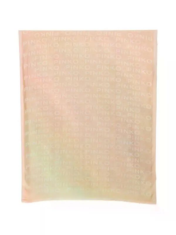 Pinko Logo Frayed Scarf - Neutrals