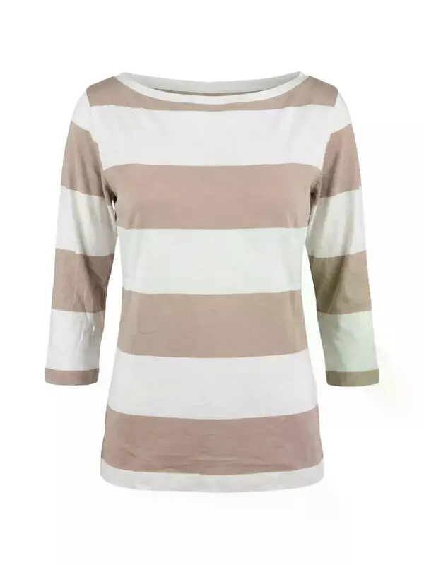 Majestic Filatures Striped Boat-neck T-shirt - Neutrals
