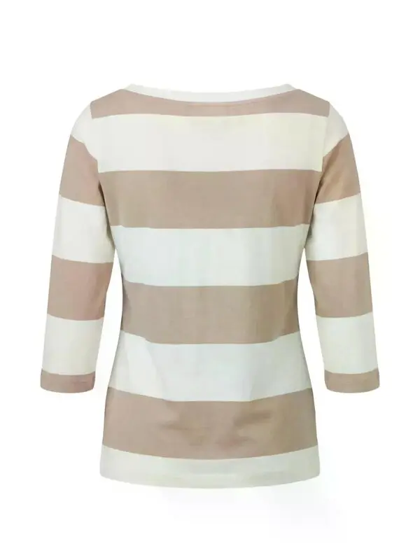 Majestic Filatures Striped Boat-neck T-shirt - Neutrals