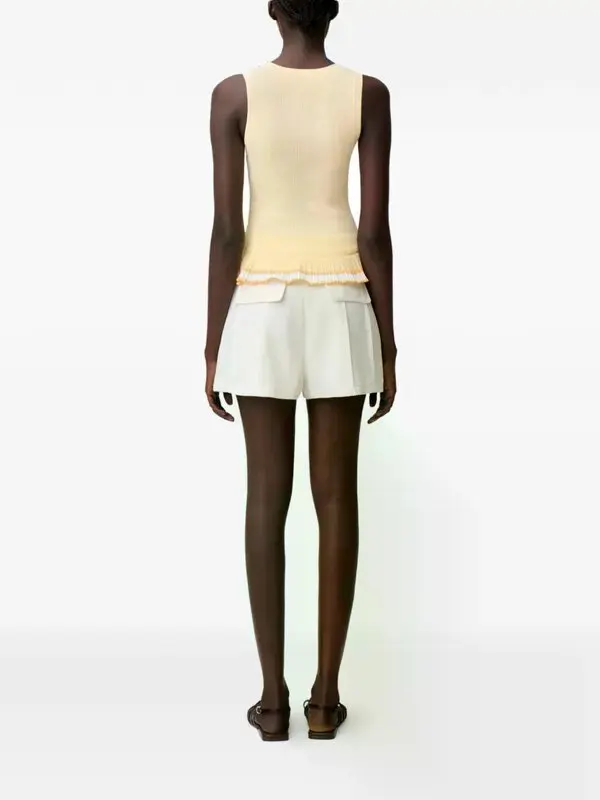 Claudie Pierlot Floral Embellished Ribbed Knit Top - Yellow
