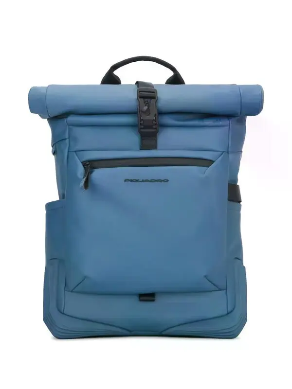 PIQUADRO Roll-top Logo-detail Backpack - Blue