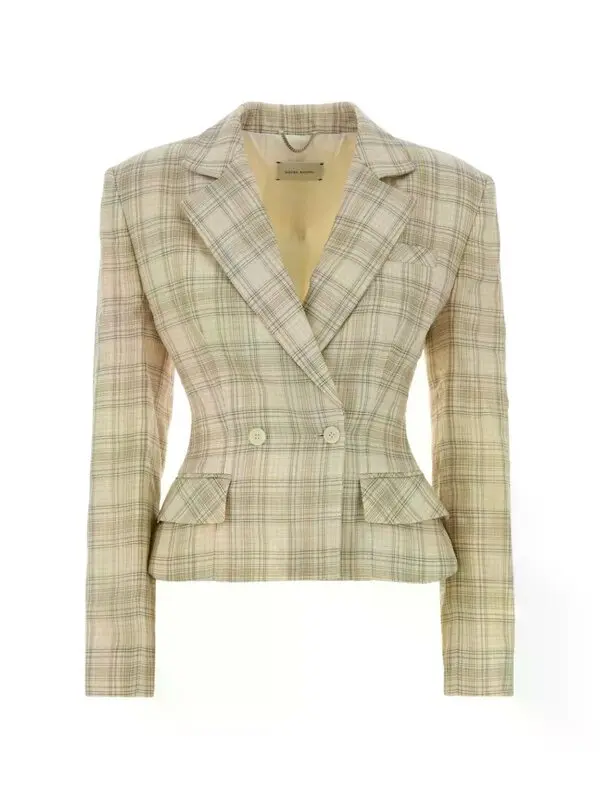 Magda Butrym Check-pattern Double-breasted Blazer - Neutrals