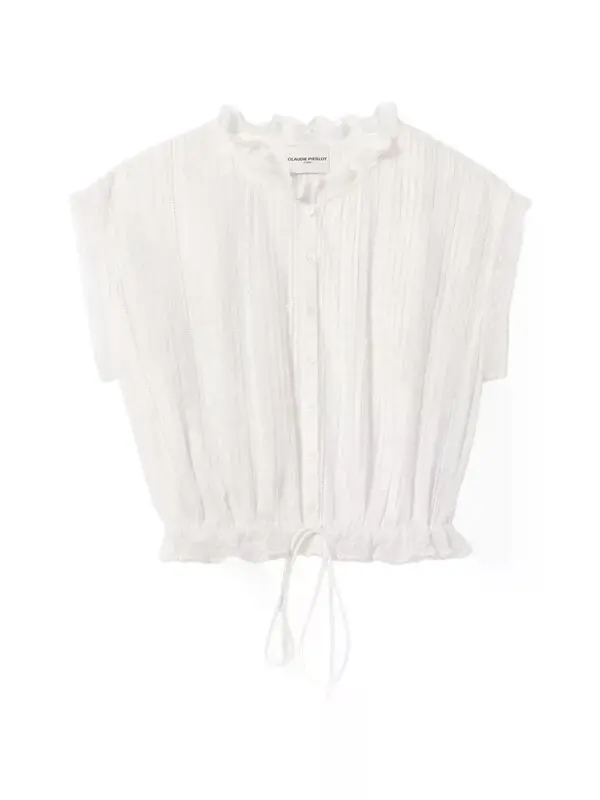 Claudie Pierlot Lace-trim Pleated Shirt - White