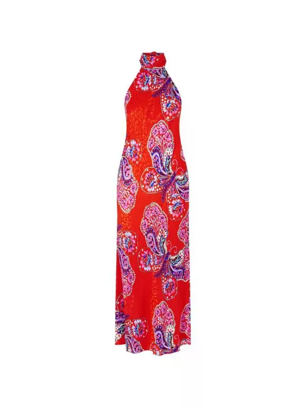 Rixo Butterfly-bloom Jacquard Maxi Dress - Red