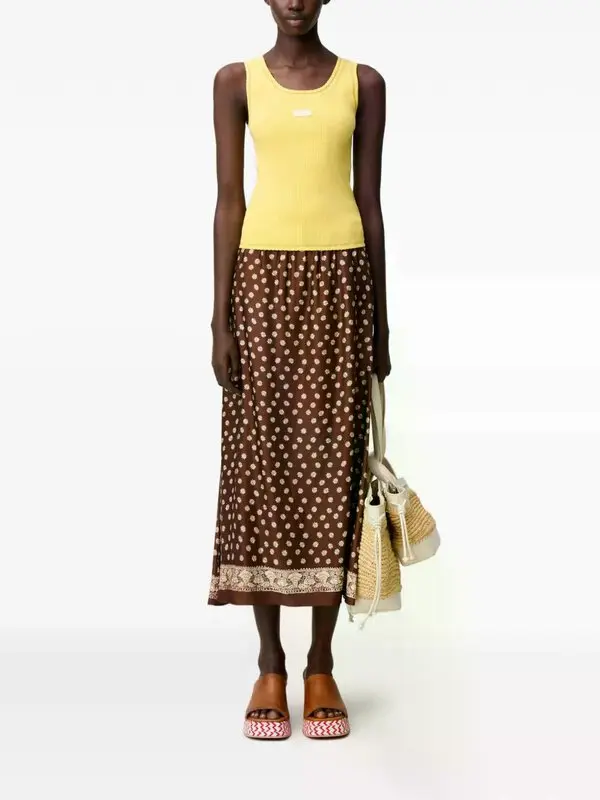 Claudie Pierlot Ribbed-knit Tank Top - Yellow