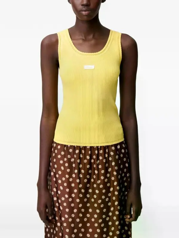 Claudie Pierlot Ribbed-knit Tank Top - Yellow