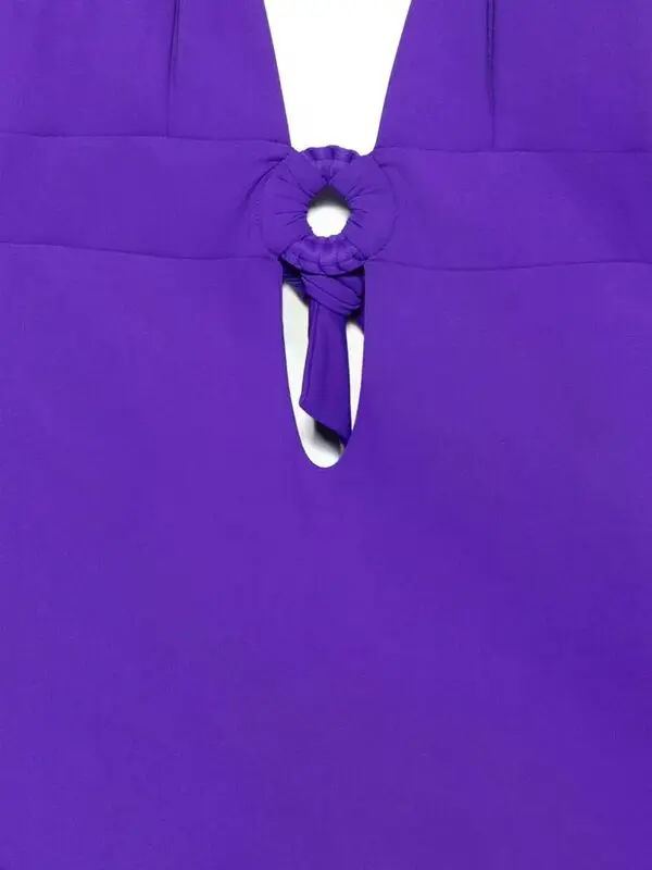 FISICO Ring-detail Halterneck One-piece Swimsuit - Purple