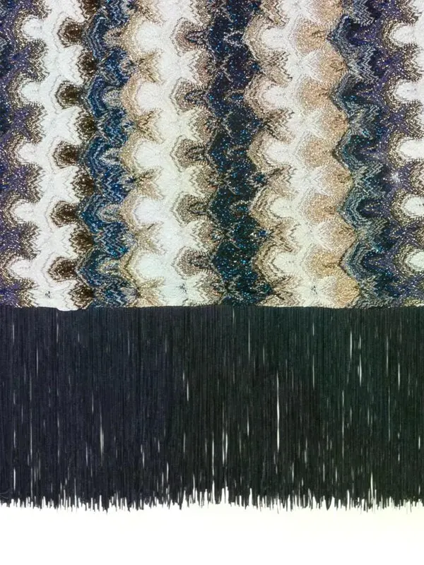 Missoni Zigzag-knit Fringed Scarf - Neutrals