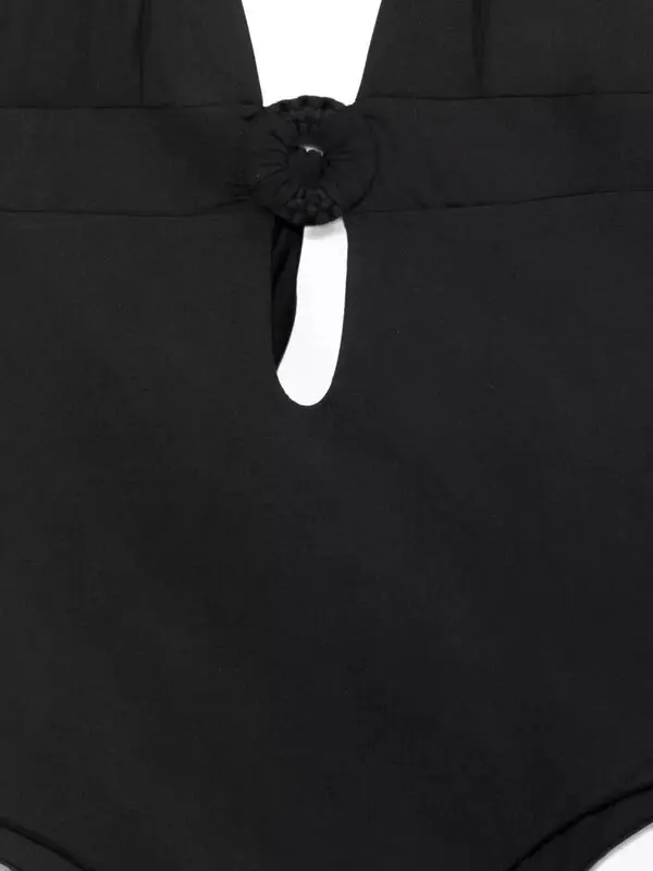 FISICO Halterneck Swimsuit With Ring Detail - Black