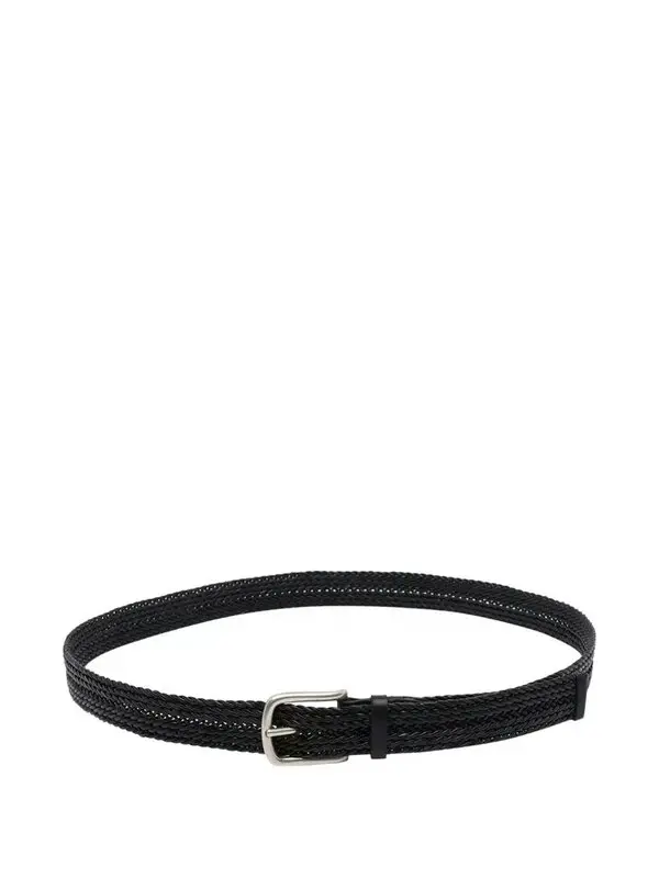 ORTIGNI Plug Braided Leather Belt - Black