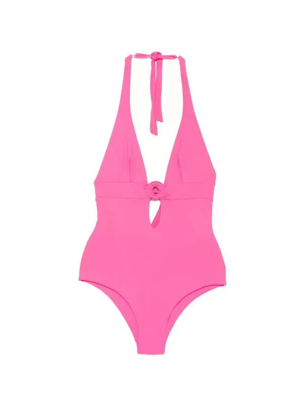 FISICO Ring Detail Halterneck Swimsuit - Pink