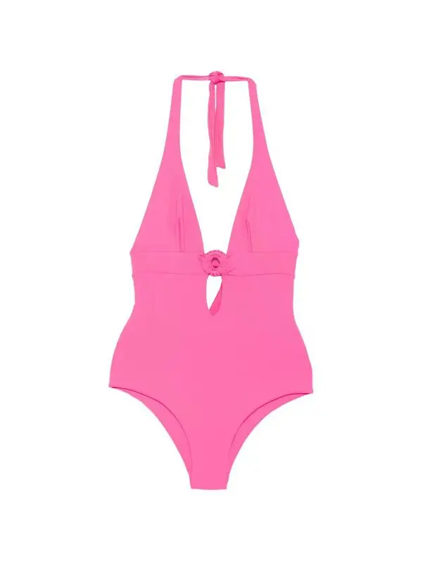 FISICO Ring Detail Halterneck Swimsuit - Pink