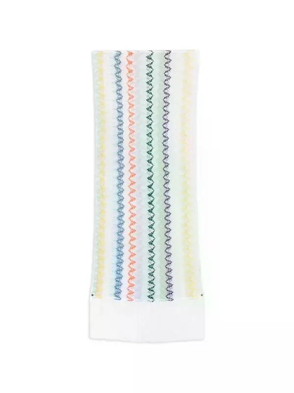 Missoni Zigzag-knit Fringed Scarf - White