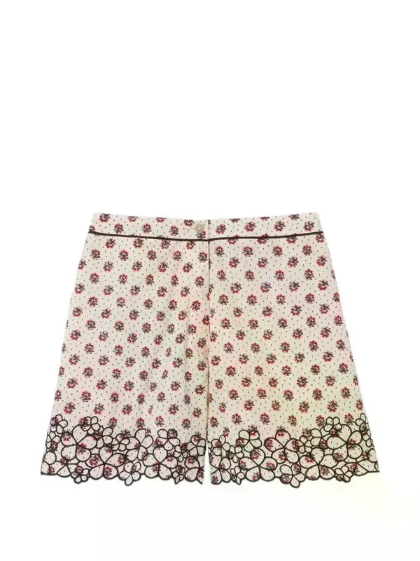 Claudie Pierlot Floral-print Embroidered Shorts - Neutrals