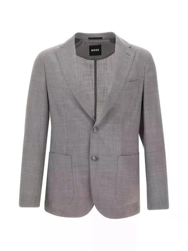 BOSS Slim-fit Virgin Wool Blazer - Grey