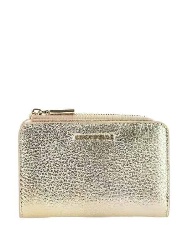 COCCINELLE Hammered Leather Wallet - Gold