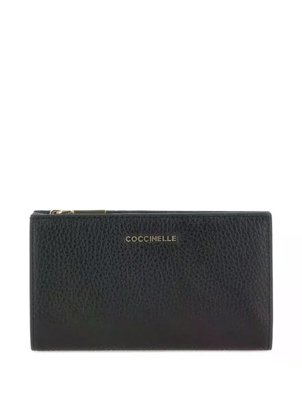 COCCINELLE Metallic Soft Leather Wallet - Black