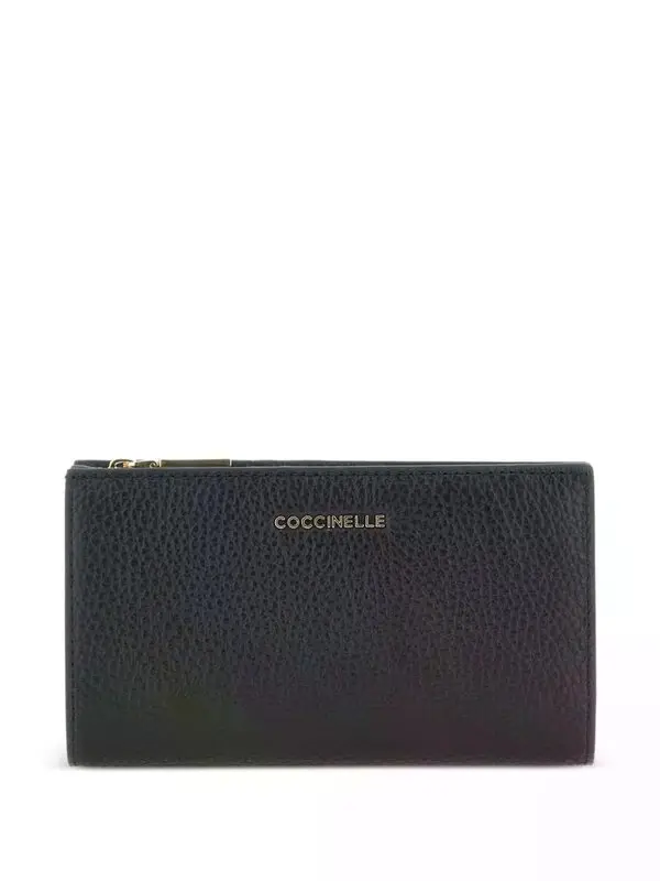 COCCINELLE Metallic Soft Leather Wallet - Black