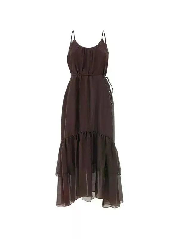 Liu Jo Muslin Ruffled Dress - Brown