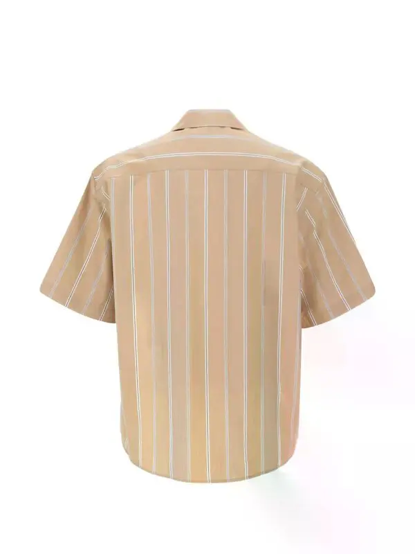 PAOLO PECORA Striped Boxy-fit Shirt - Neutrals