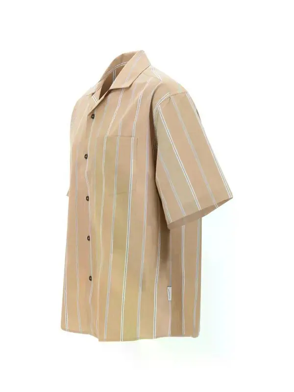 PAOLO PECORA Striped Boxy-fit Shirt - Neutrals