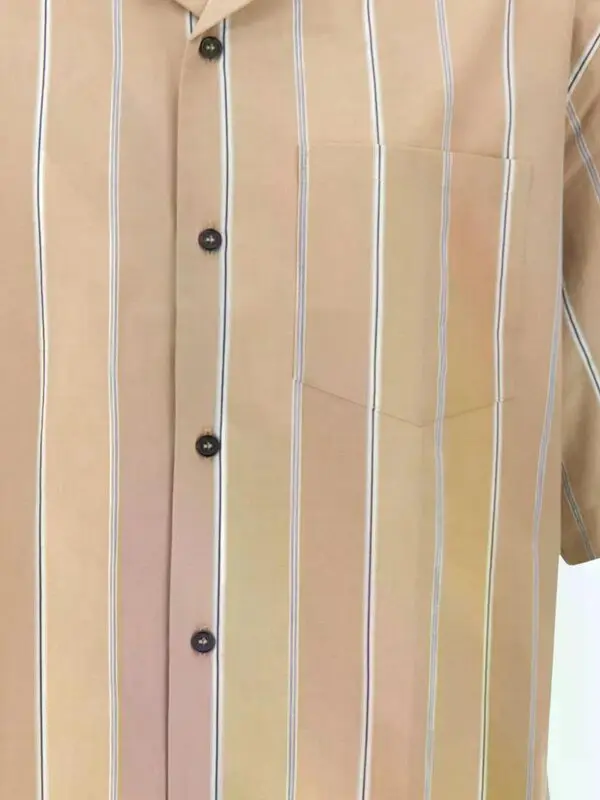 PAOLO PECORA Striped Boxy-fit Shirt - Neutrals
