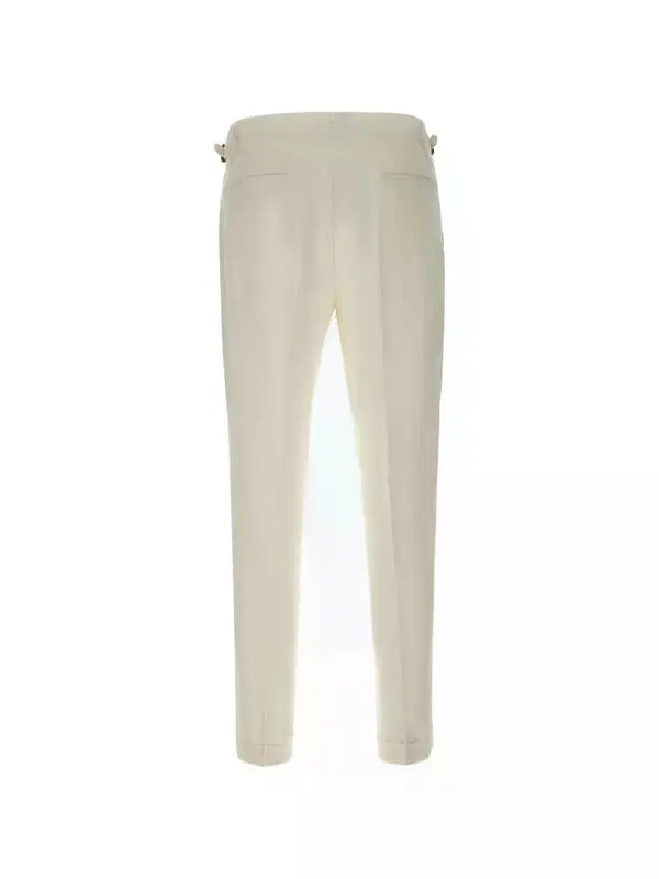 BARBA NAPOLI Pleated Linen Trousers