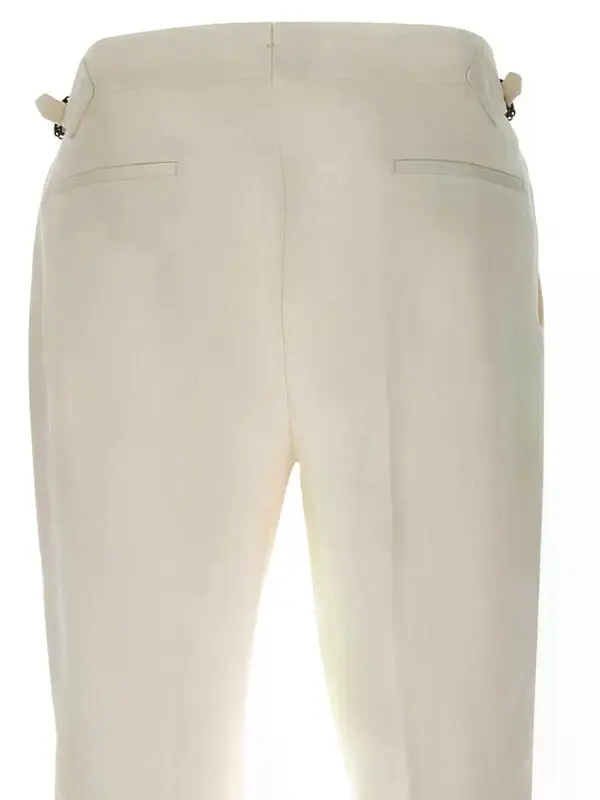 BARBA NAPOLI Pleated Linen Trousers
