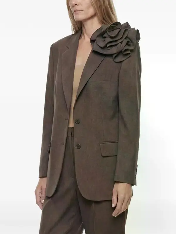 Magda Butrym Floral-appliqué Blazer - Brown