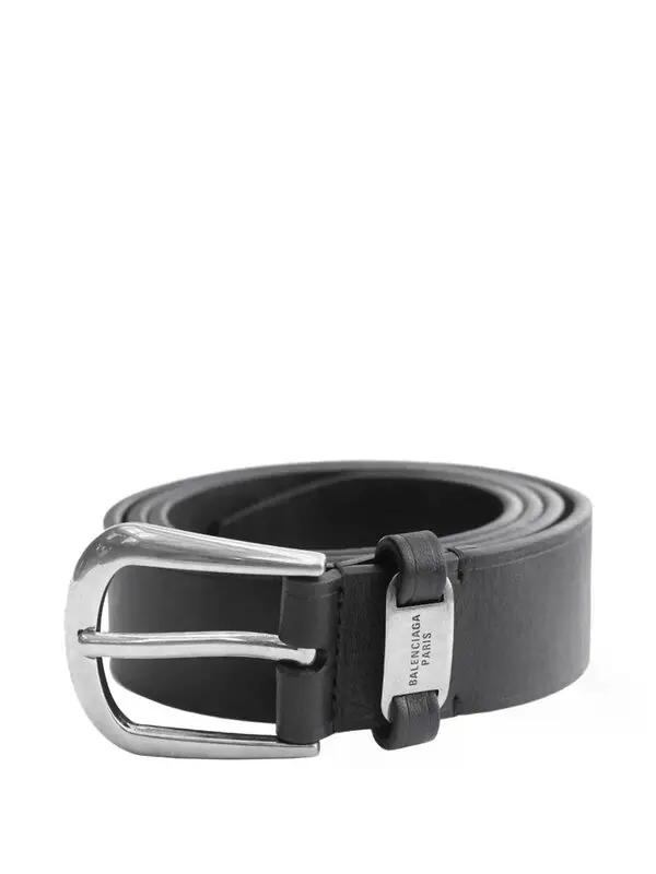 Balenciaga Logo-plaque Belt - Black