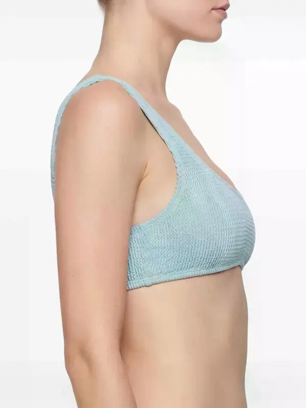 MC2 SAINT BARTH Naima Crinkle Bikini Top - Blue