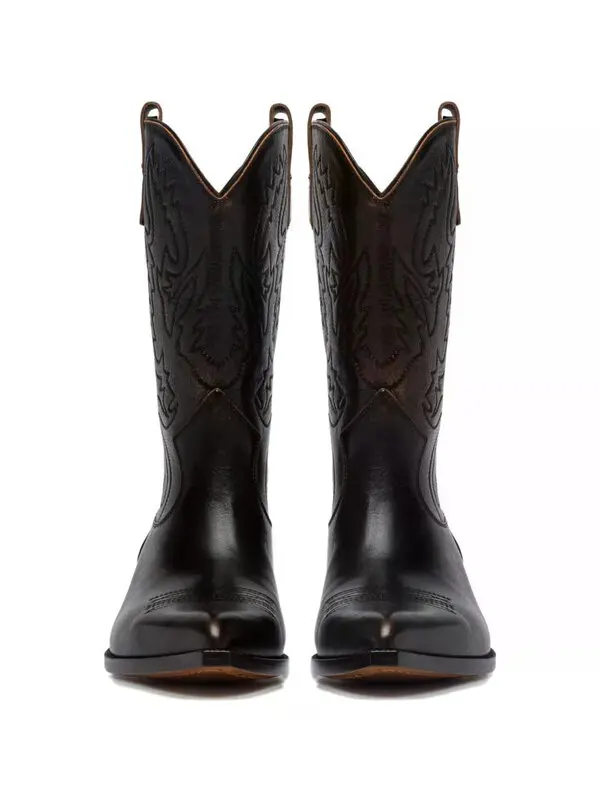 BUTTERO® Embroidered Leather Boots - Brown