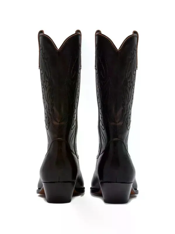 BUTTERO® Embroidered Leather Boots - Brown