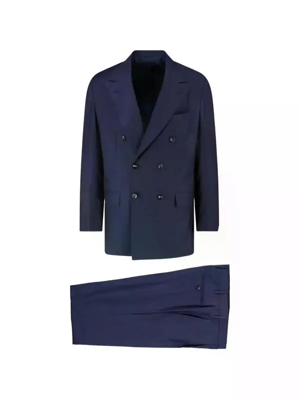 Kiton Double-breasted Suit - Blue