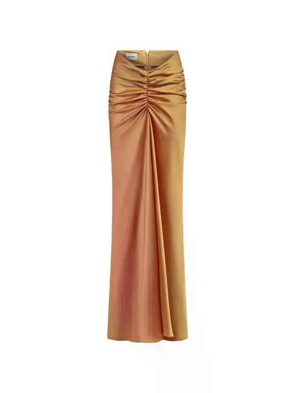 Andamane Iris Gathered Draped Maxi Skirt - Gold